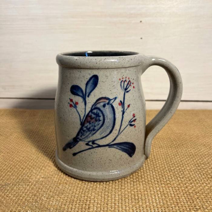 Hand thrown Classic Mug Spring Bird design Hand thrown Classic Mug Spring Bird design
