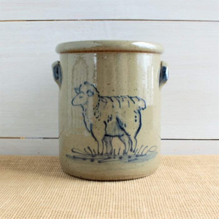 Half-gallon crock - sheep | Rowe Pottery
